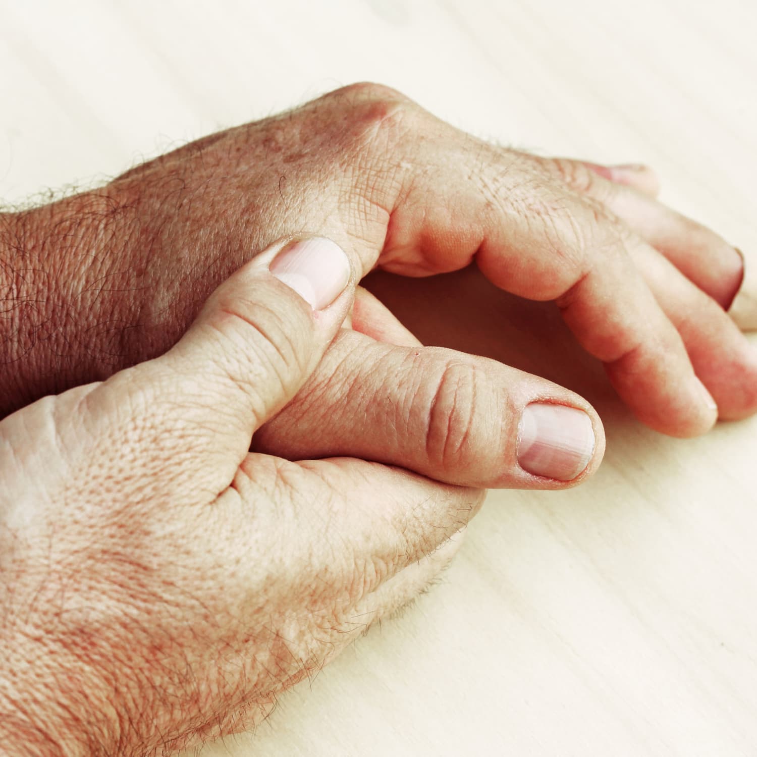 hand flat on table test