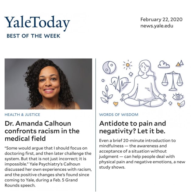 Kober, Calhoun Featured in Yale Today's 'Best Of' Weekly News Roundup