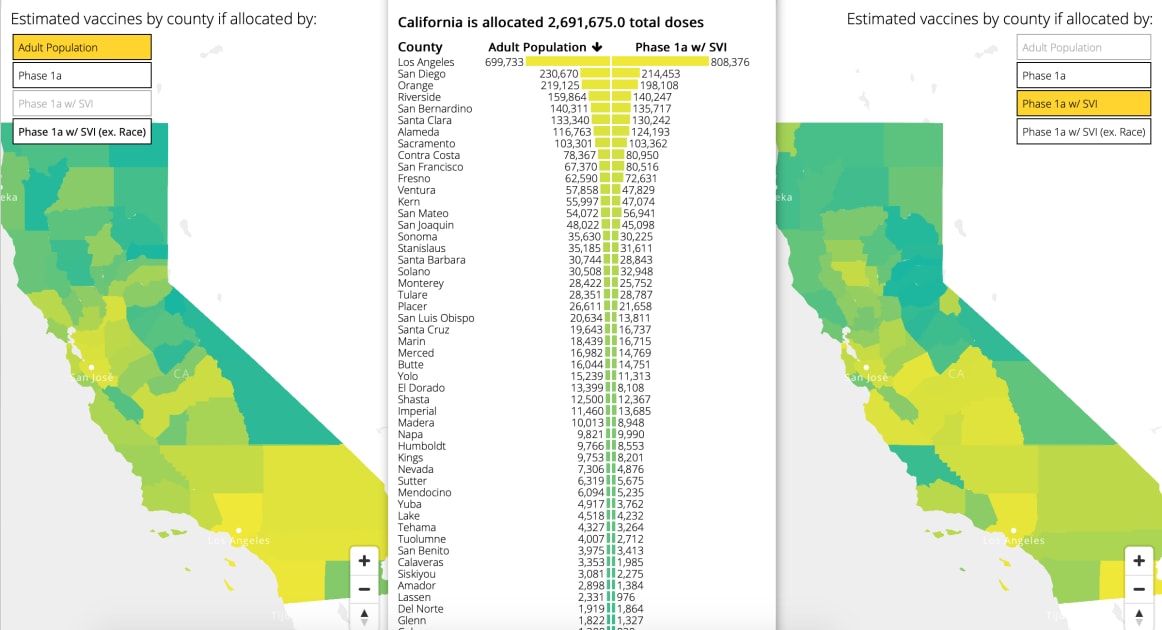 Yale and Columbia Create Interactive Vaccine Allocation Map