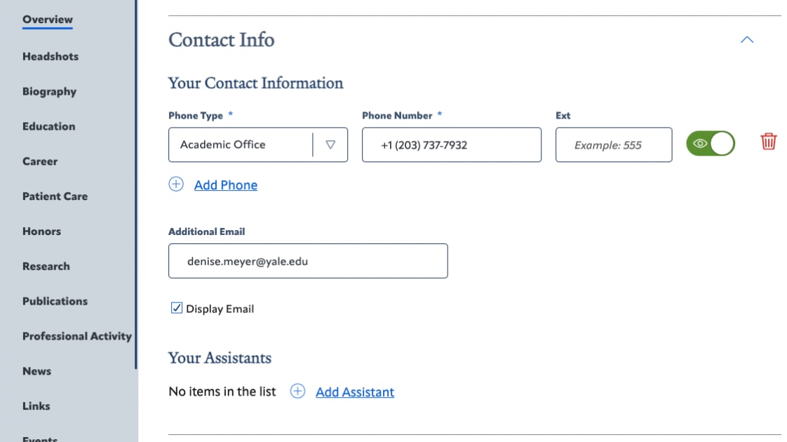 Beatrix: Update Your Contact Information | Yale School of Medicine