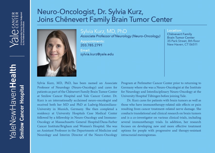 Neuro-Oncologist, Dr. Sylvia Kurz, Joins Chênevert Family Brain Tumor ...