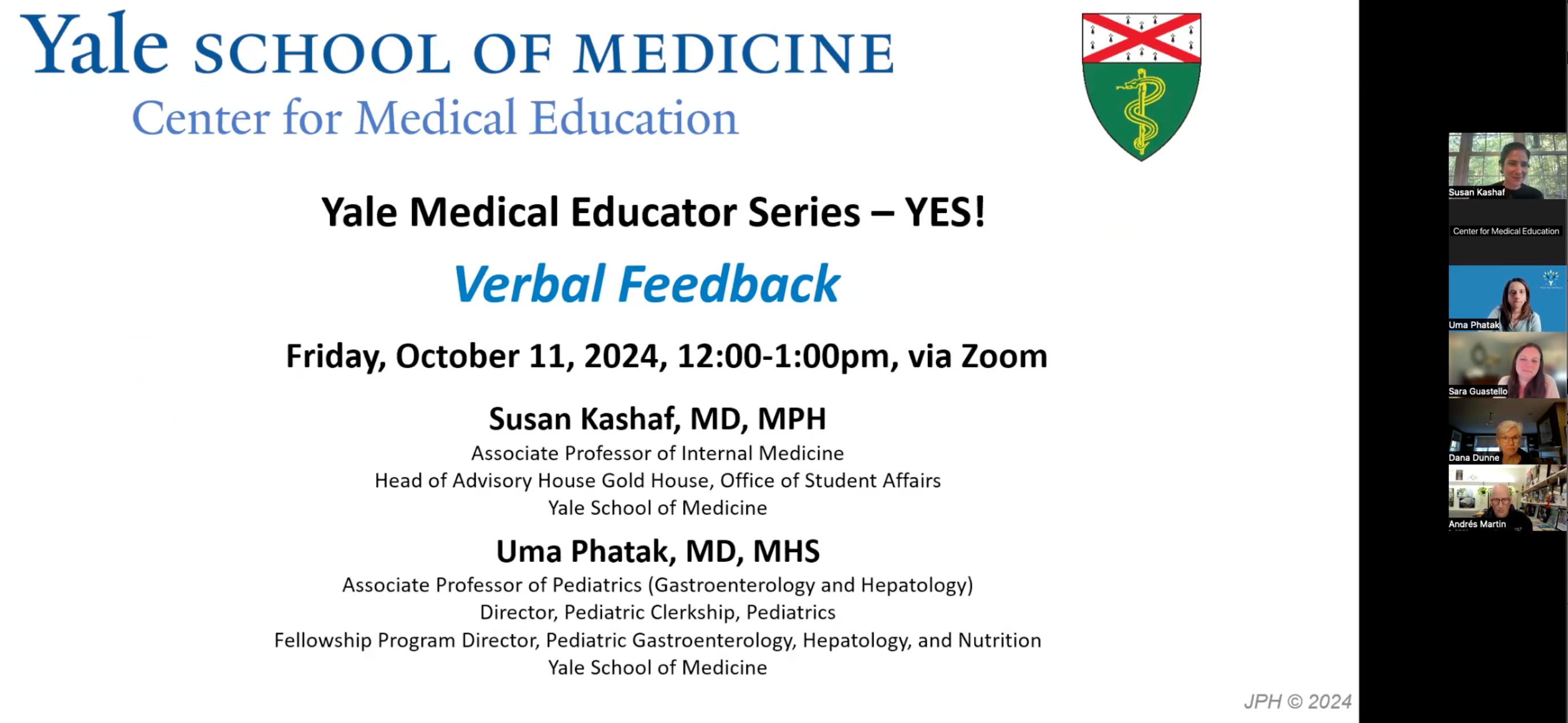 10-11-24 YES!: Improving Verbal Feedback with Susan Kashaf, MD, MPH ...
