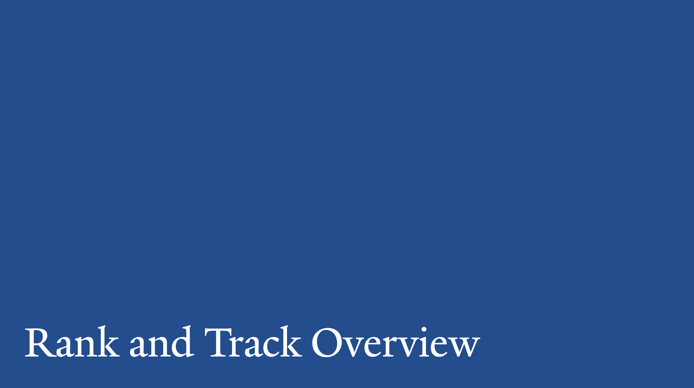Rank track overview | Yale School of Medicine